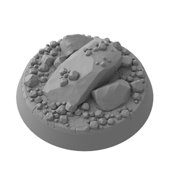 3D Printable Base_Rocks - 25mm by MiniMakersFR
